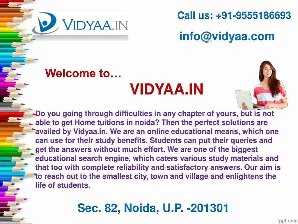 PPT - Avail Home tuitions in noida through Vidyaa.in PowerPoint ...