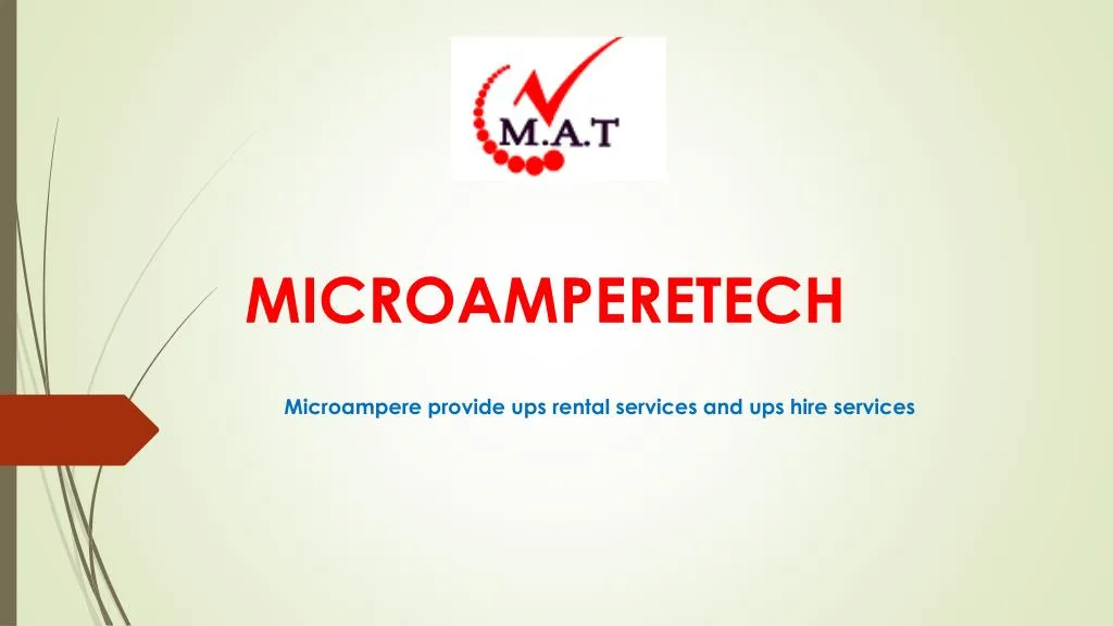PPT - Microampere Technologies PowerPoint Presentation, free download ...