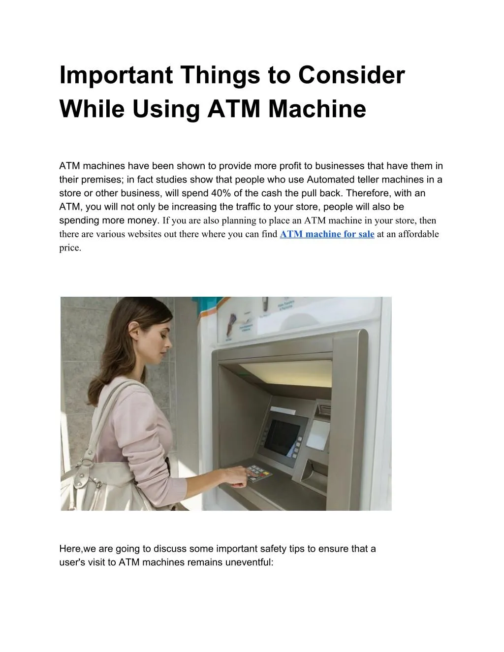 PPT - Important Things to Consider While Using an ATM Machine ...