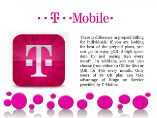 PPT - T-Mobile USA offers best prepaid phone plans PowerPoint ...