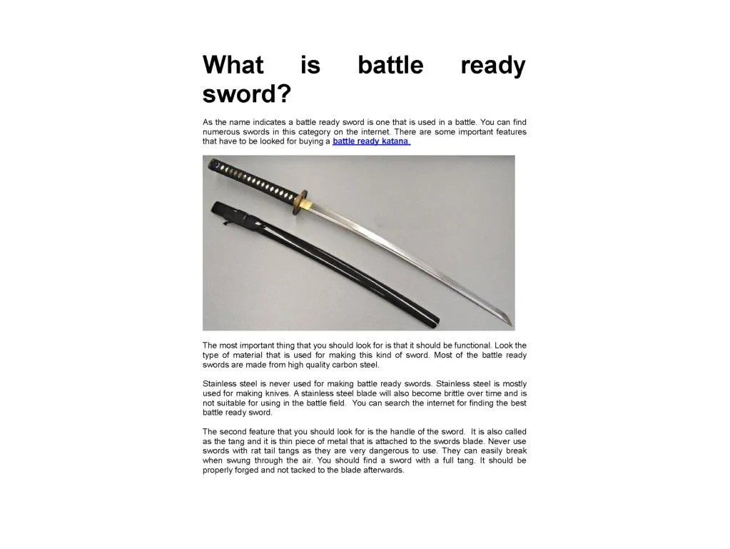 PPT - What is battle ready sword PowerPoint Presentation, free download ...