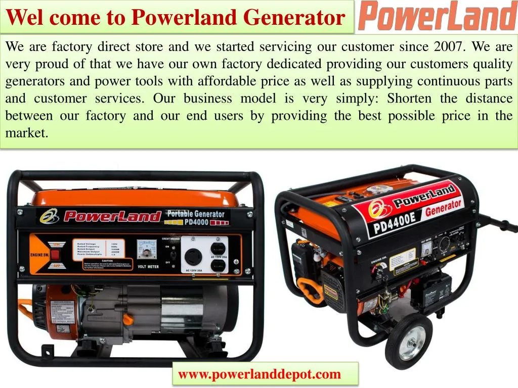 PPT - Wel come to Powerland Generator PowerPoint Presentation, free ...