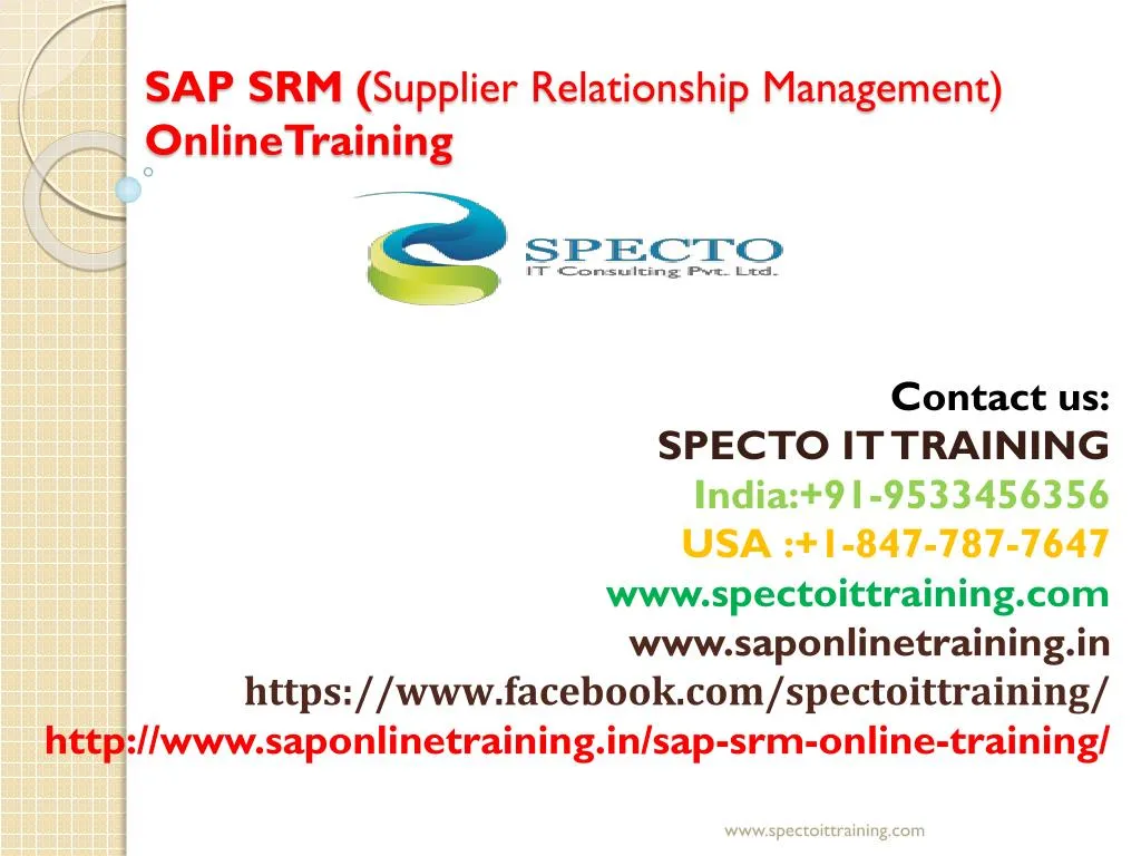 PPT - sap srm online training -sap drm online live training|specto ...