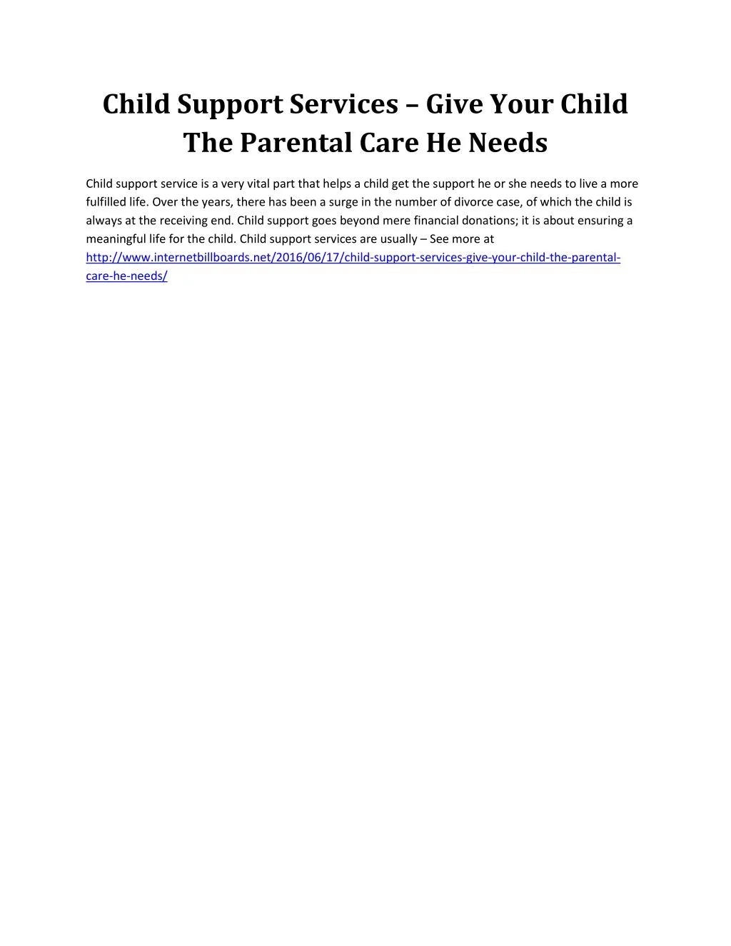 PPT - Child Support Services – Give Your Child The Parental Care He ...