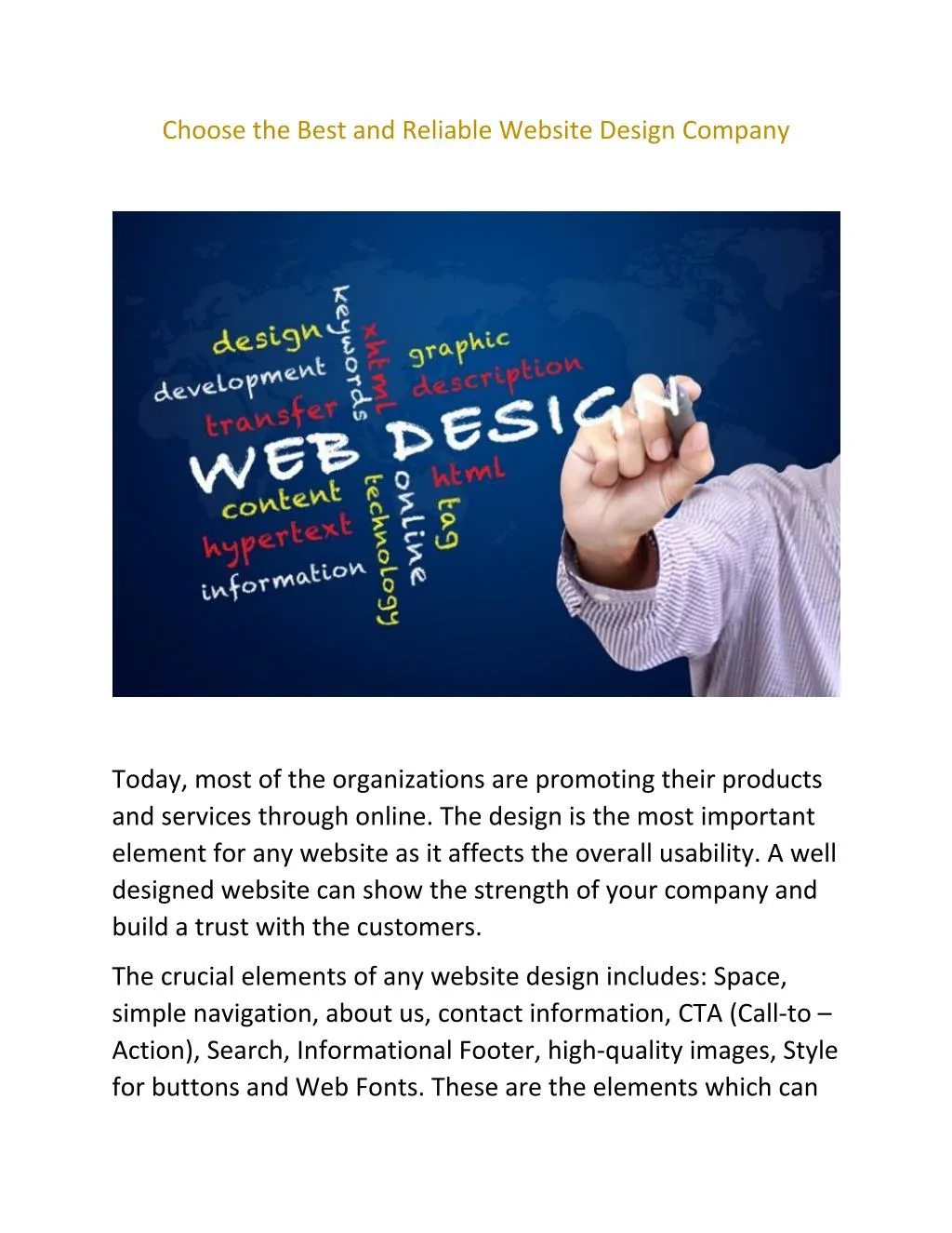 PPT - Choose the Best and Reliable Website Design Company PowerPoint ...