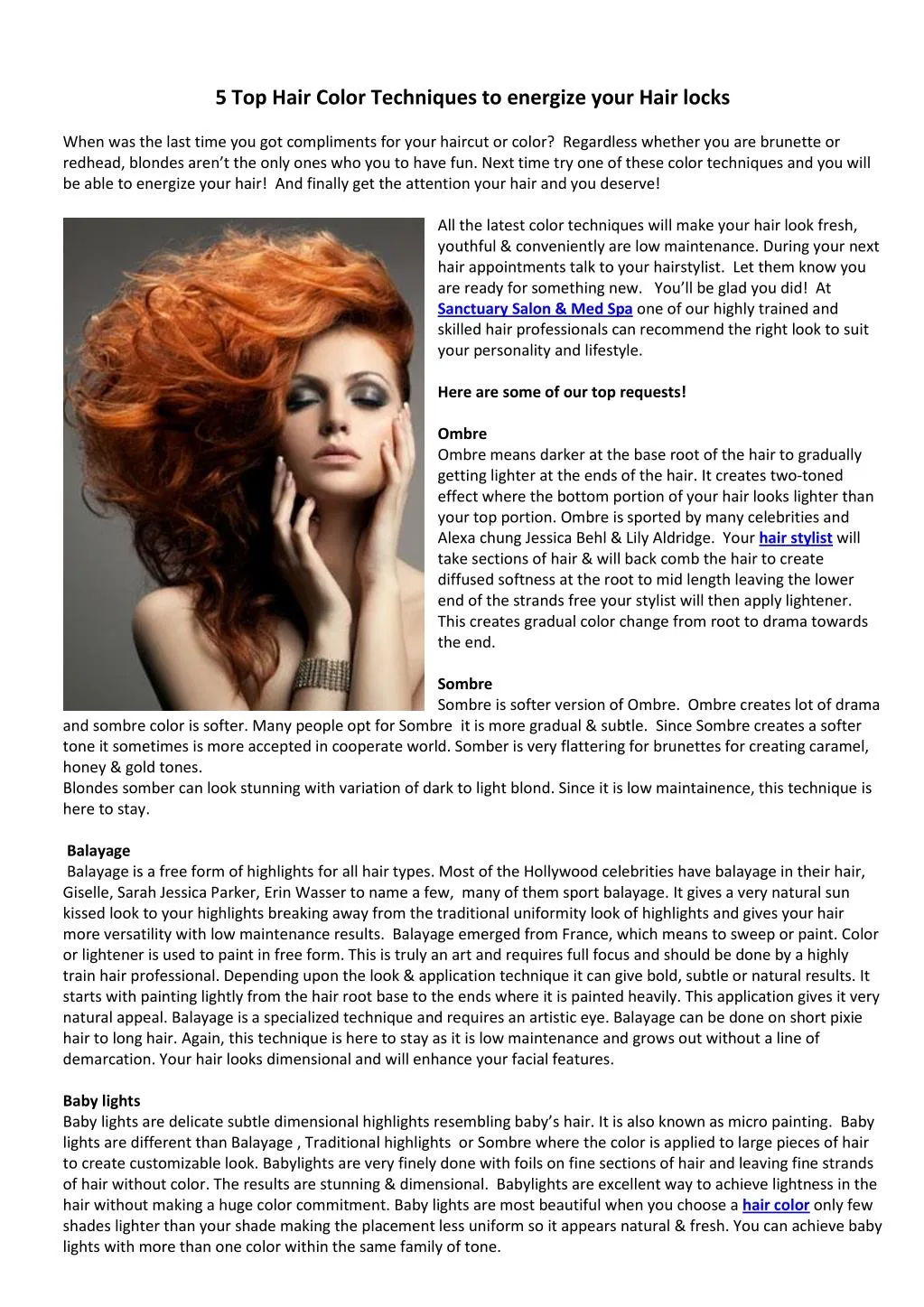 PPT - 5 Top Hair Color Techniques to energize your Hair locks ...