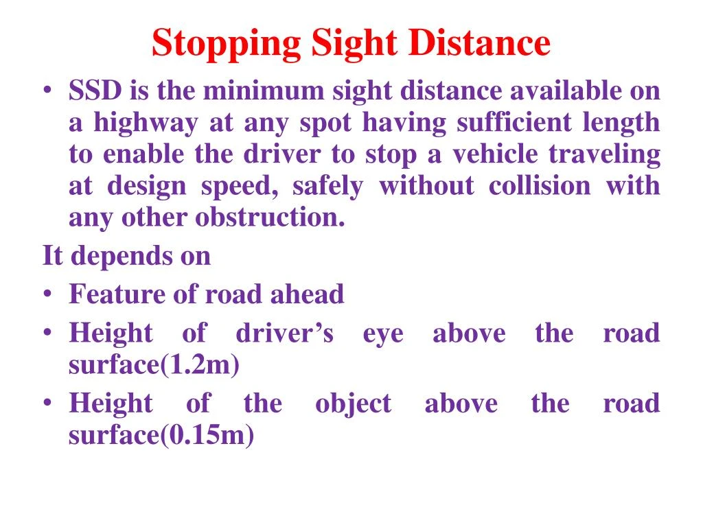 PPT - sight distnce PowerPoint Presentation - ID:7367510