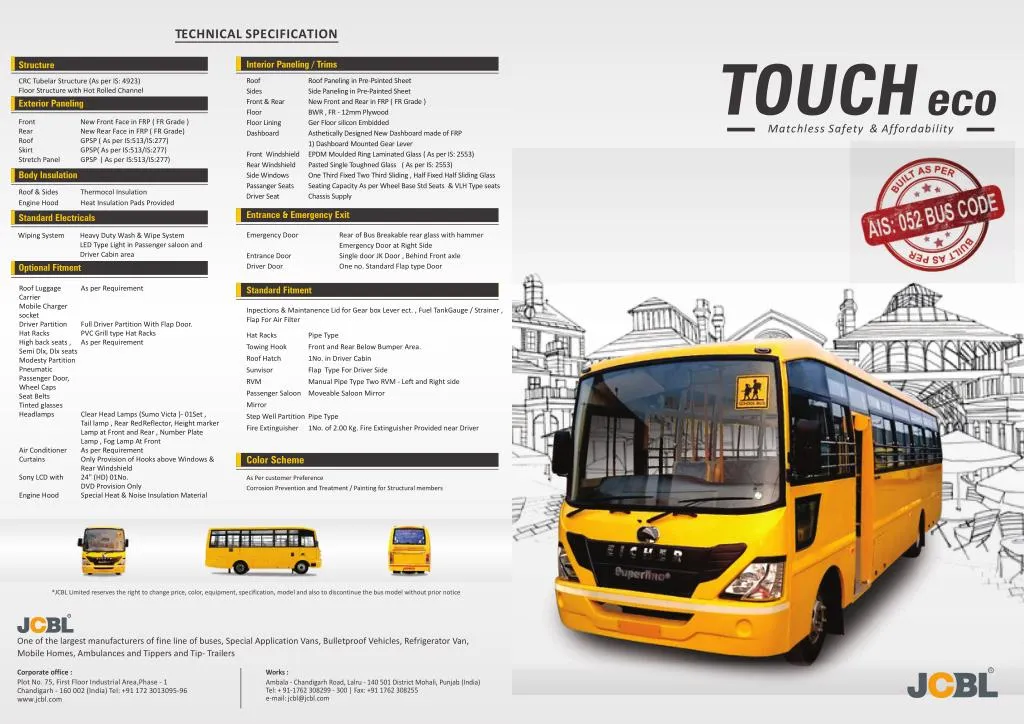 PPT - Touch Eco Superline Bus: School Bus by JCBL PowerPoint ...