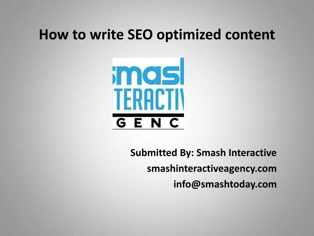 PPT How To Write SEO Optimized Content PowerPoint Presentation Free