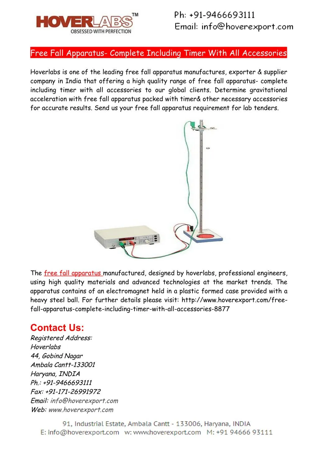 PPT - Free Fall Apparatus- Complete Including Timer With All ...