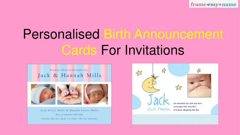 PPT - Personalised Birth Announcement Cards PowerPoint Presentation ...