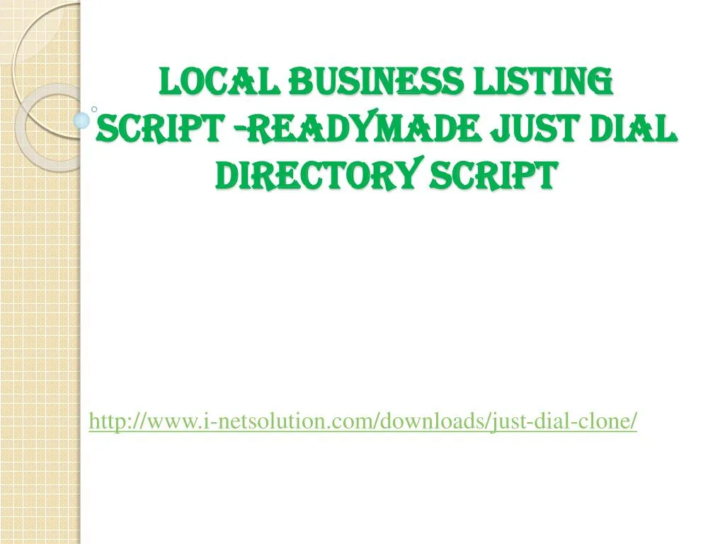 PPT - Local Business Listing - Readymade justdial Directory script ...