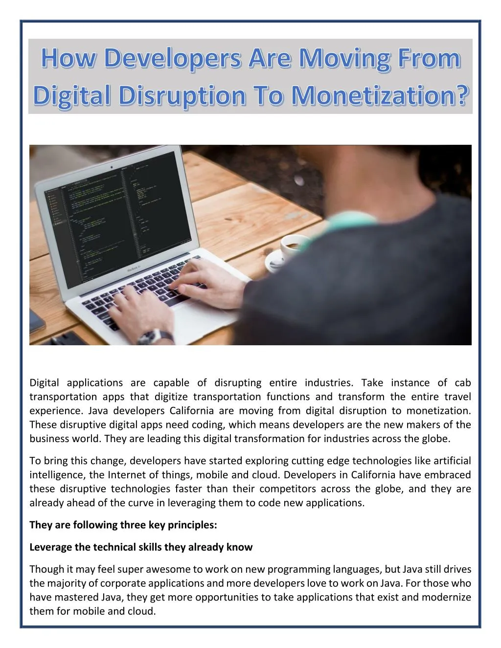 PPT - How Developers Are Moving From Digital Disruption To Monetization ...