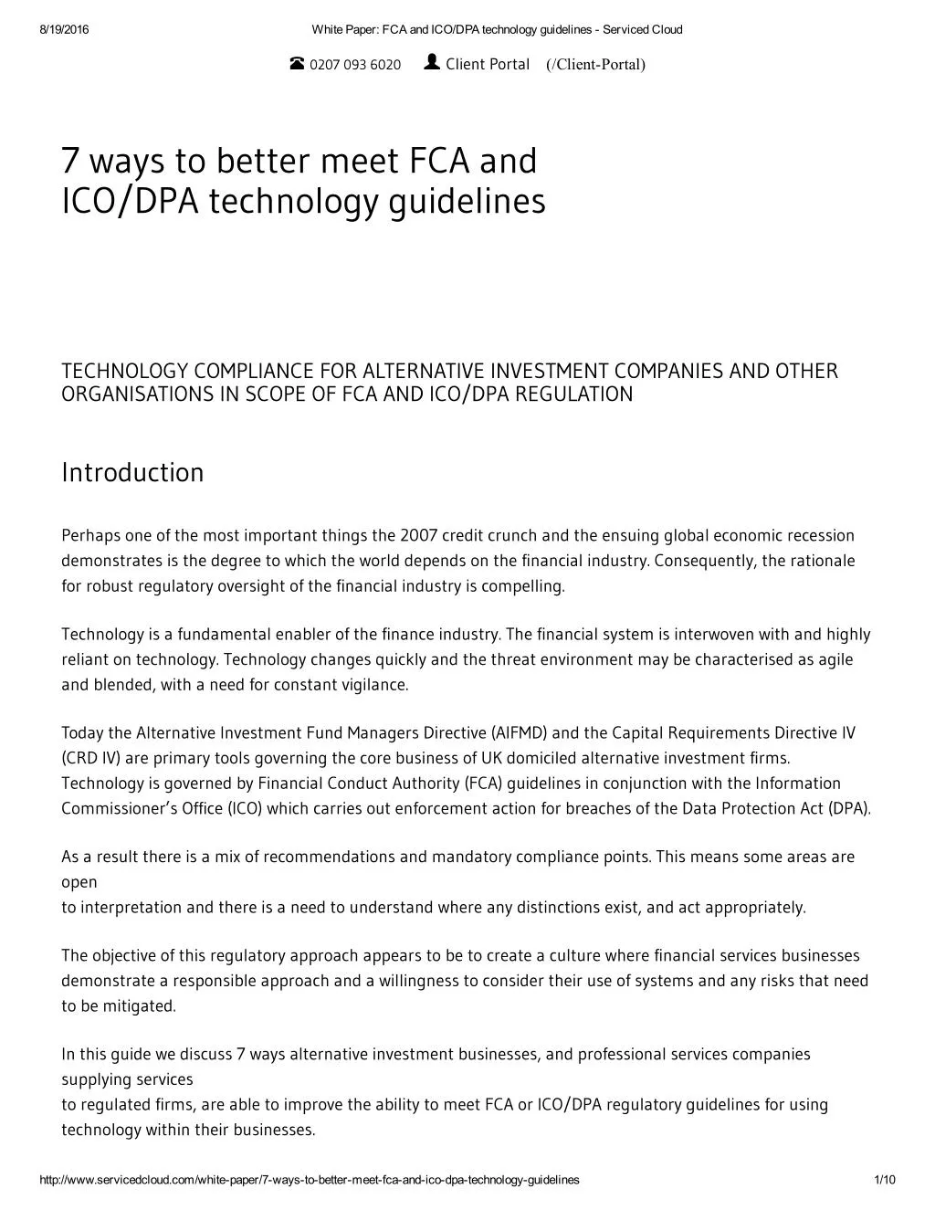 PPT - White Paper: FCA and ICO/DPA technology guidelines - Serviced ...