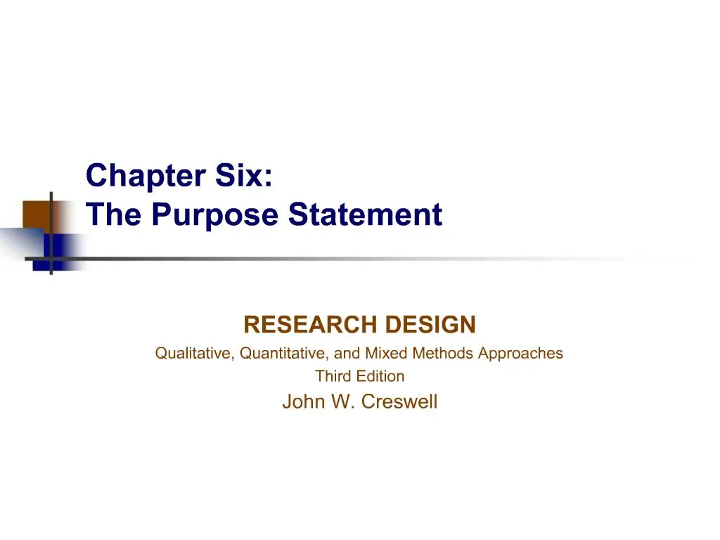 PPT - Chapter Six: The Purpose Statement PowerPoint Presentation, free ...