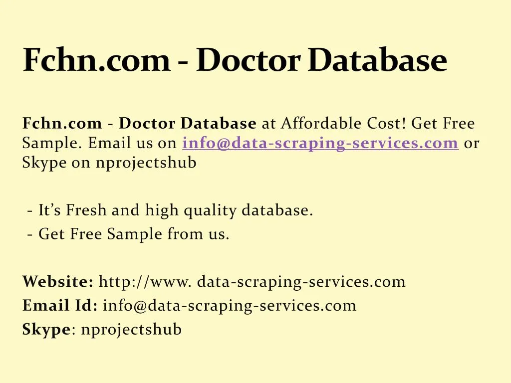 PPT - Fchn.com - Doctor Database PowerPoint Presentation, free download ...