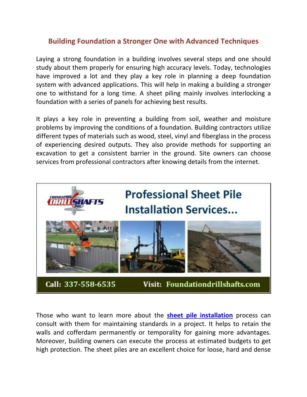 PPT - Building Foundation a Stronger One with Advanced Techniques ...