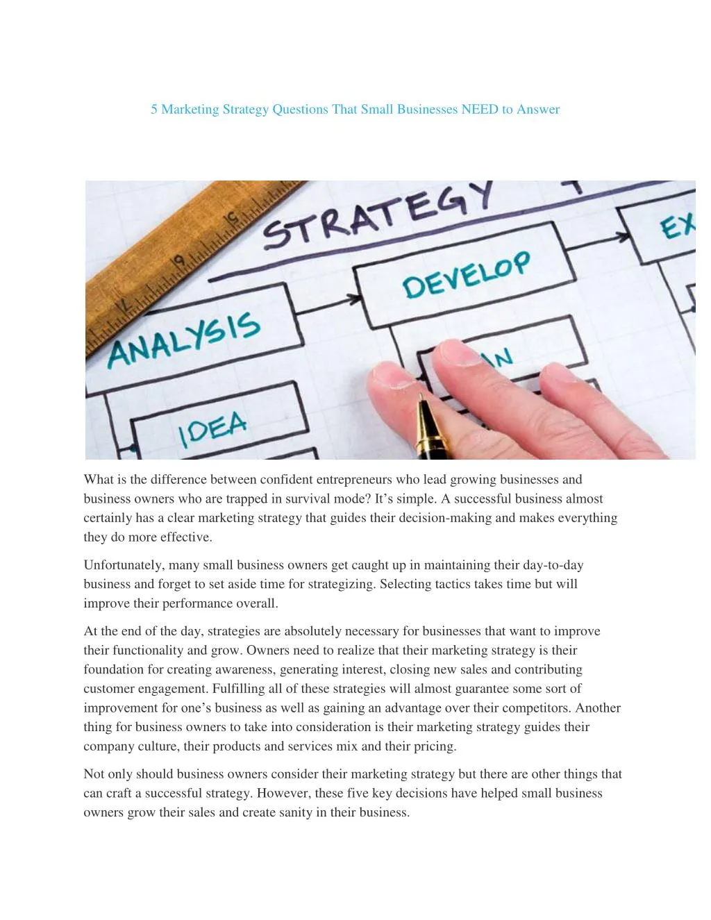 PPT - 5 Marketing Strategy Questions That Small Businesses NEED to ...
