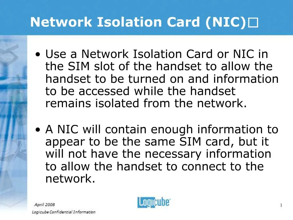 PPT - Network Isolation Card NIC PowerPoint Presentation, free download ...