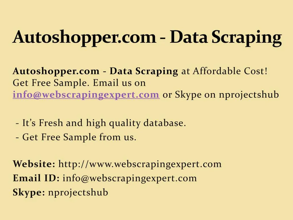 PPT - Autoshopper.com - Data Scraping PowerPoint Presentation, free ...
