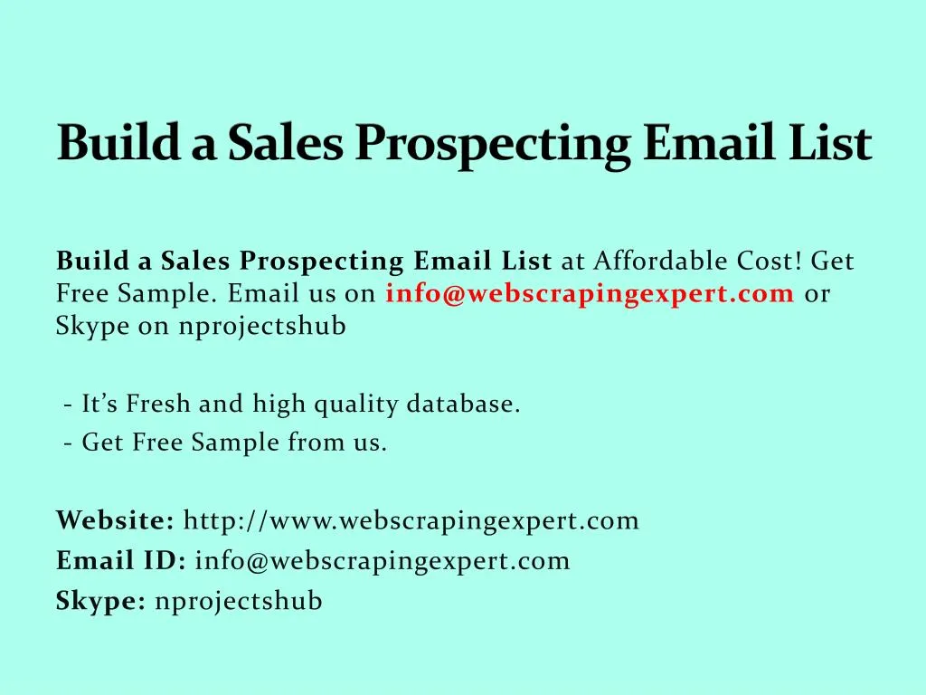 PPT - Build a Sales Prospecting Email List PowerPoint Presentation ...