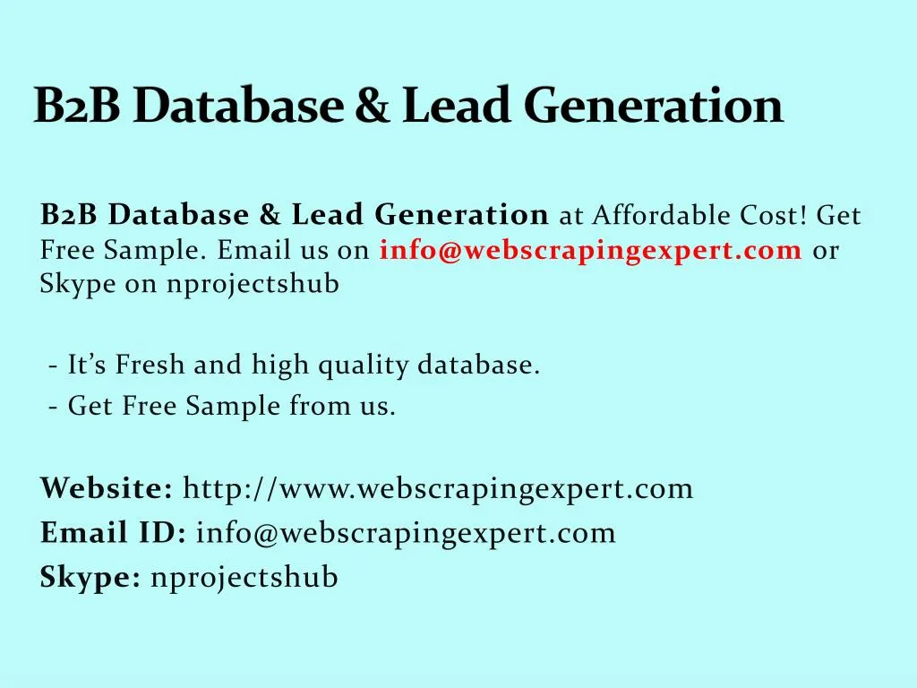 PPT - B2B Database & Lead Generation PowerPoint Presentation, free download - ID:7395545
