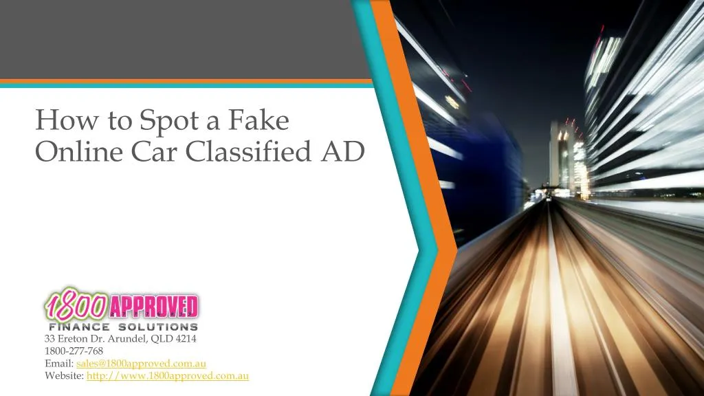 PPT - How to Spot a Fake Online Car Classified Ad PowerPoint ...