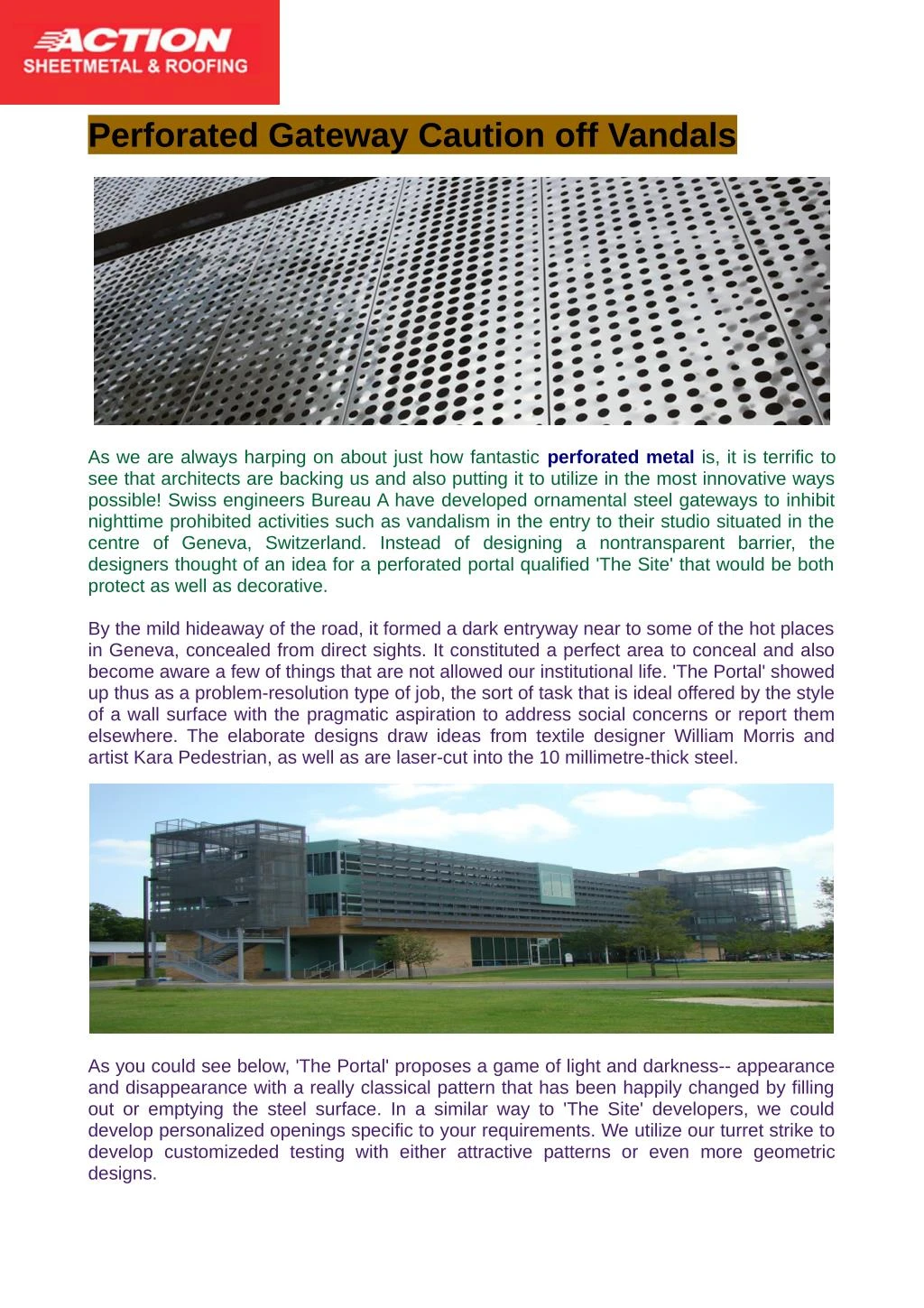 PPT - Perforated metal is a sort of sheet metal normally made with ...