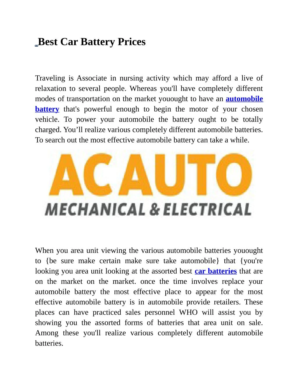 PPT - Best Car Battery Prices PowerPoint Presentation, free download ...