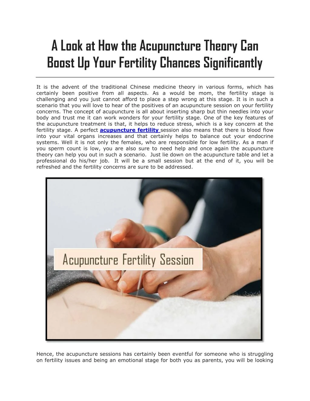 PPT - A Look at How the Acupuncture Theory Can Boost Up Your Fertility ...