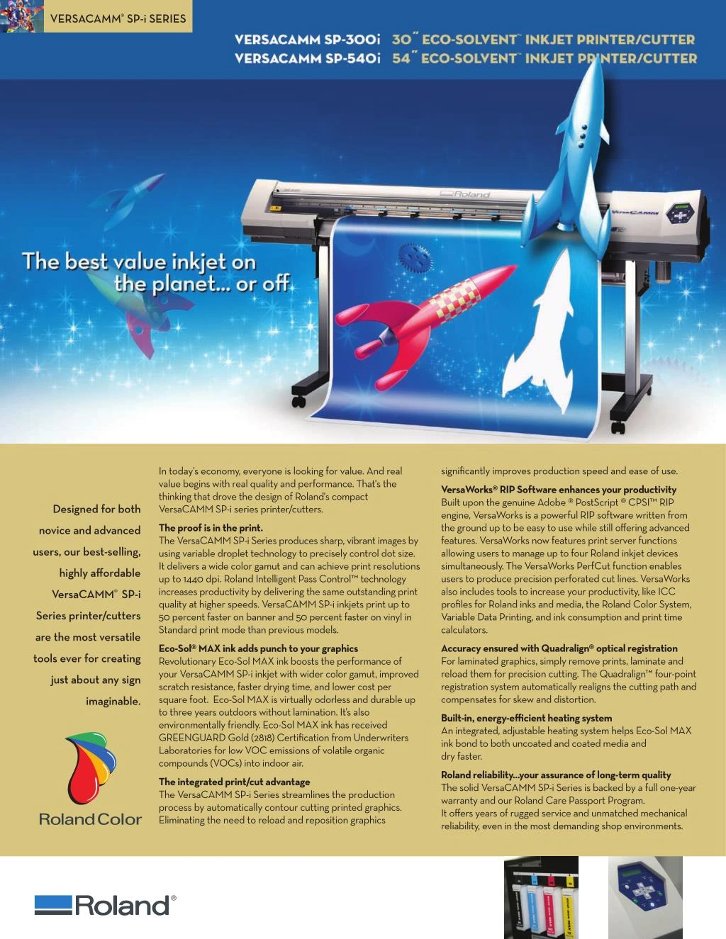 PPT - Roland VersaCAMM SP-300i and SP-540i Eco-Solvent Printers ...