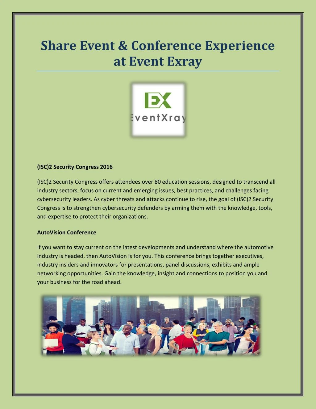 PPT - Share Event & Conference Experience at Event Exray PowerPoint ...
