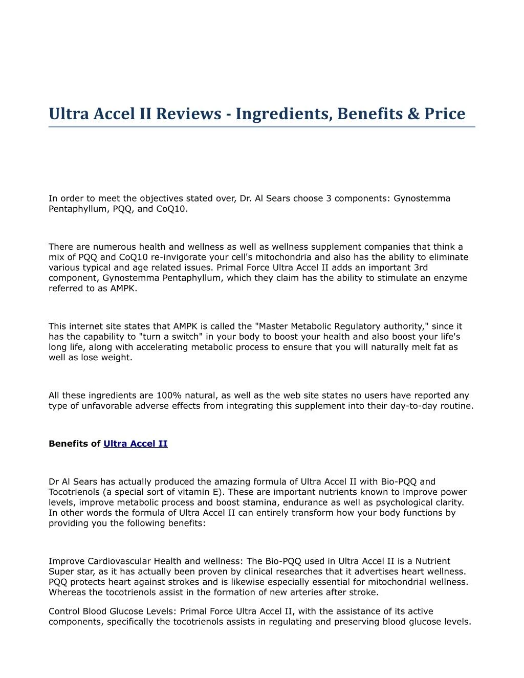 PPT - Ultra Accel II Reviews - Ingredients, Benefits & Price PowerPoint ...