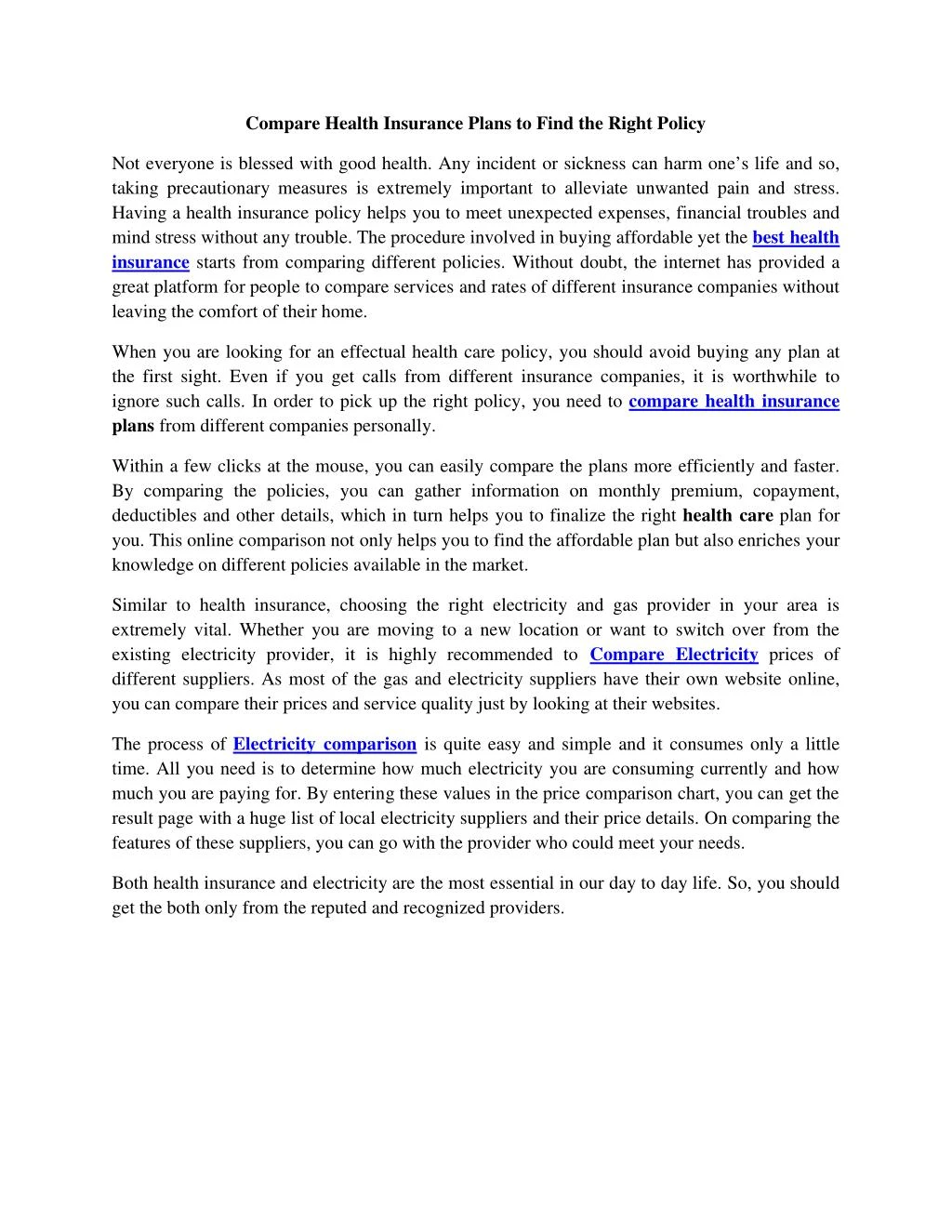 PPT - Compare Health Insurance Plans to Find the Right Policy ...