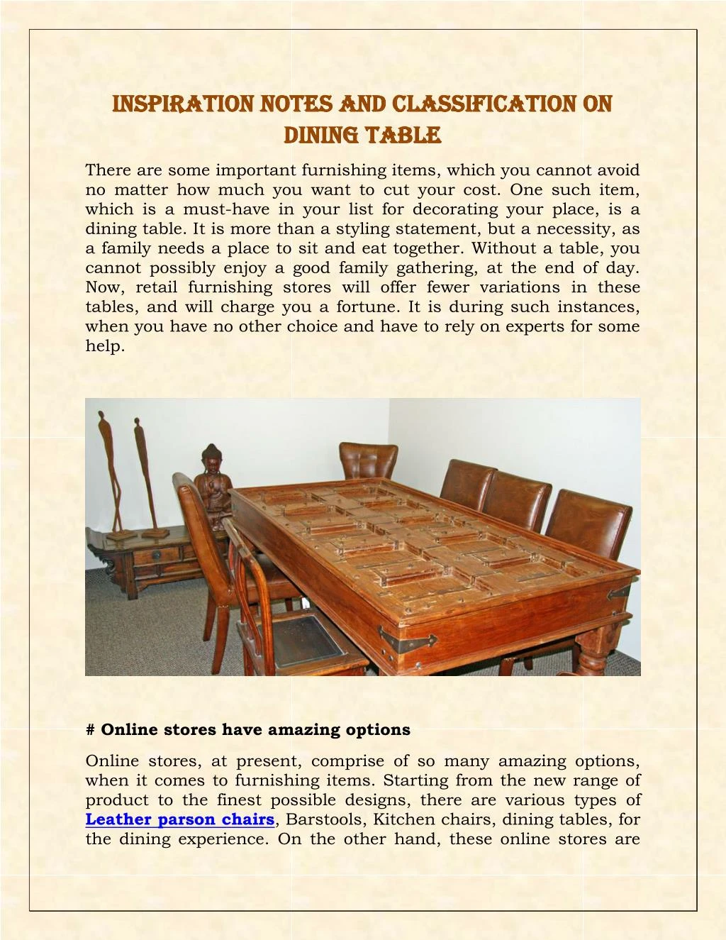 PPT - Inspiration Notes And Classification On Dining Table PowerPoint ...