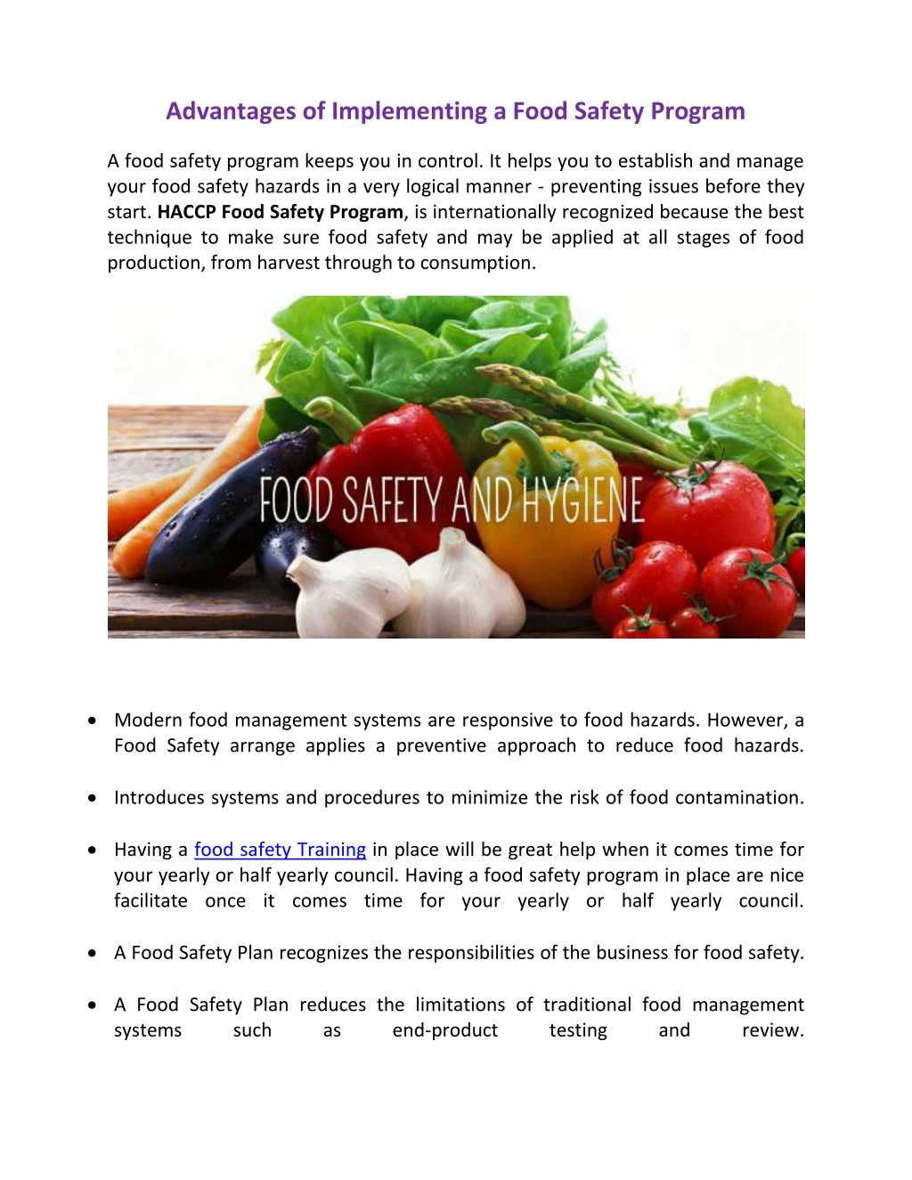 PPT - Advantages of Implementing a Food Safety Program PowerPoint ... PPT - Advantages of Implementing a Food Safety Program PowerPoint ...