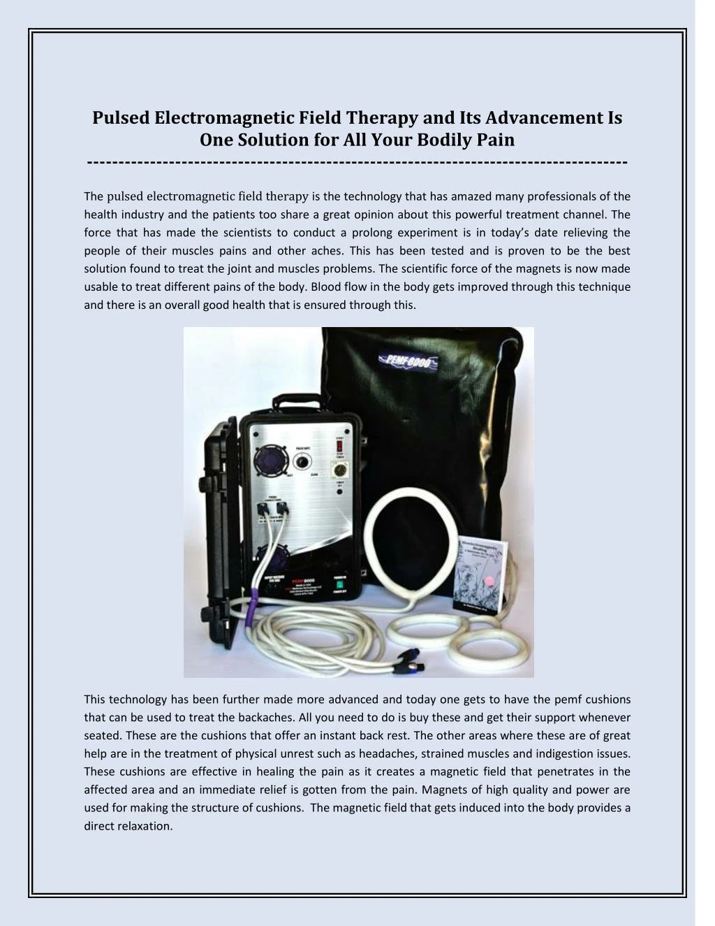 PPT - Pulsed Electromagnetic Field Therapy and Its Advancement Is One ...