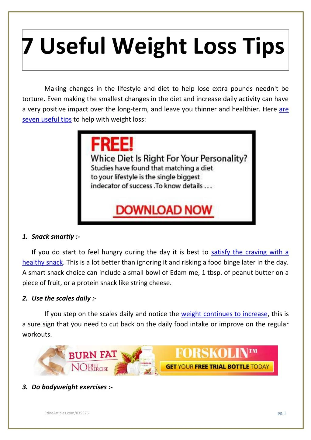 PPT - 7 Useful Weight Loss Tips.pdf PowerPoint Presentation, free ...