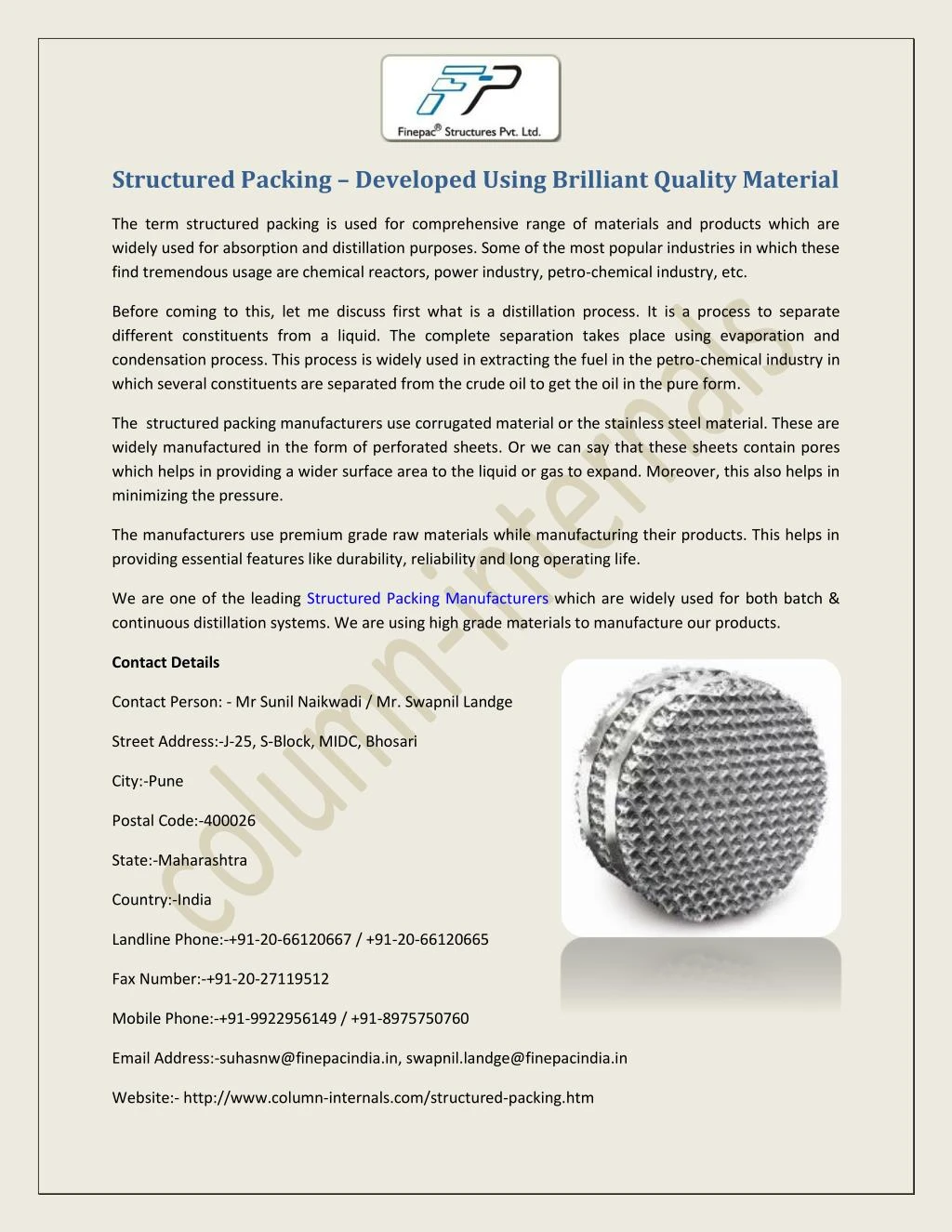 PPT - Structured Packing Manufacturers Pune, Suppliers India PowerPoint ...