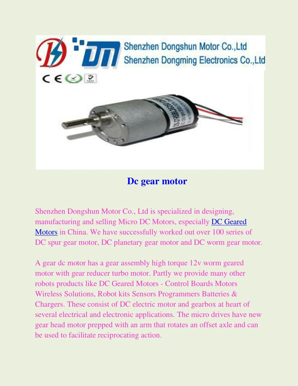 PPT - Dc gear motor PowerPoint Presentation, free download - ID:7409575