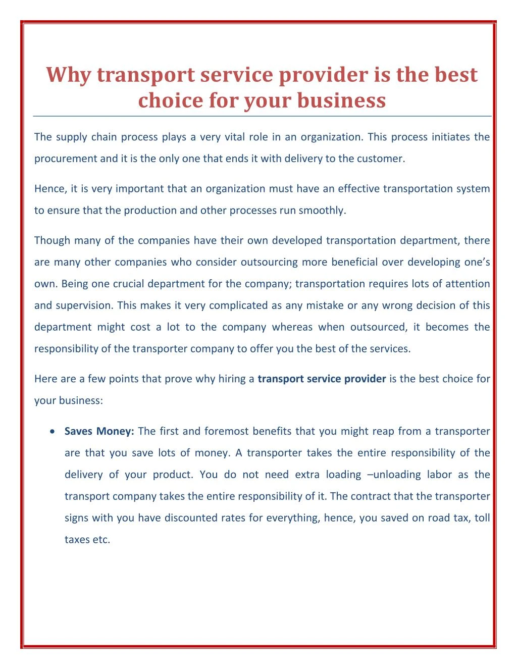 PPT - Full Load Transport Services Provider is The Best Choice for Your ...