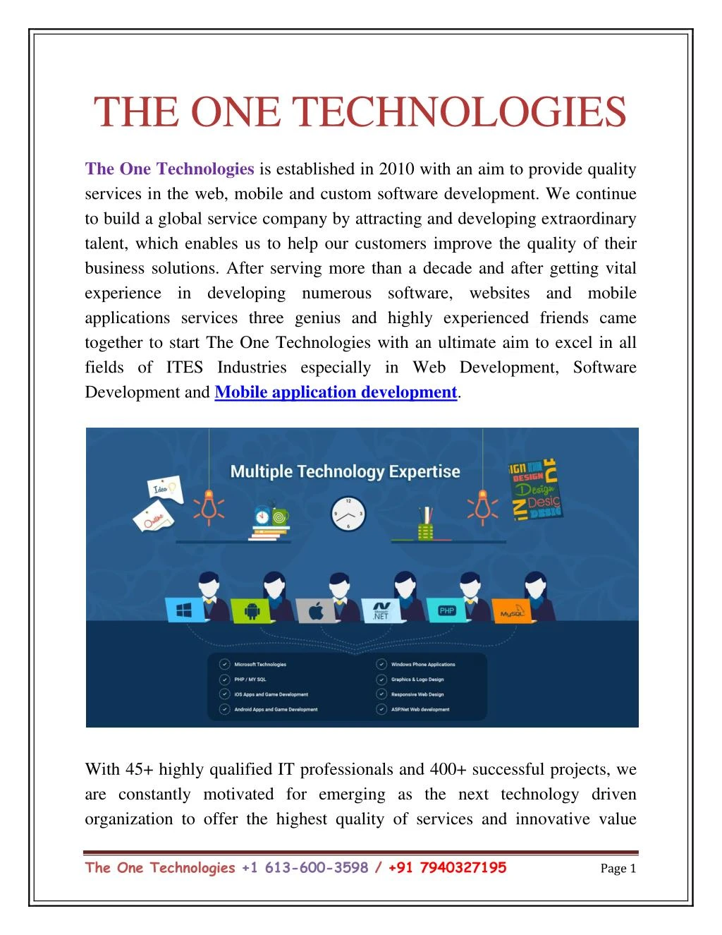 PPT - The One Technologies - Web design and Development Company ...