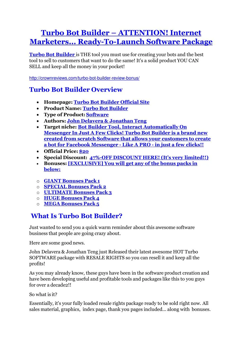 PPT - Turbo Bot Builder review and MEGA $38,000 Bonus - 80% Discount PowerPoint Presentation ...