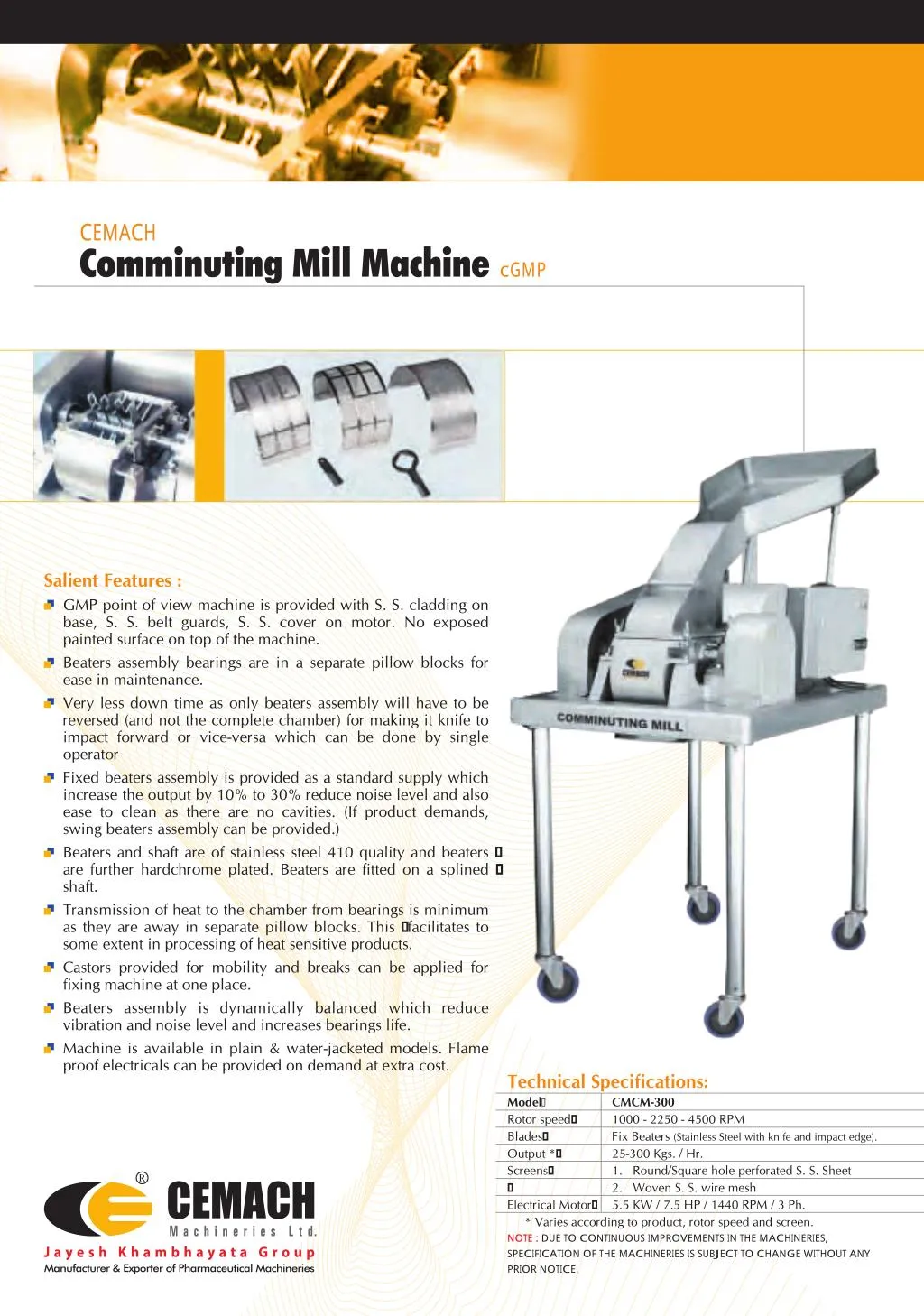 PPT - Cemach Comminuting Mill Machine cGMP PowerPoint Presentation ...
