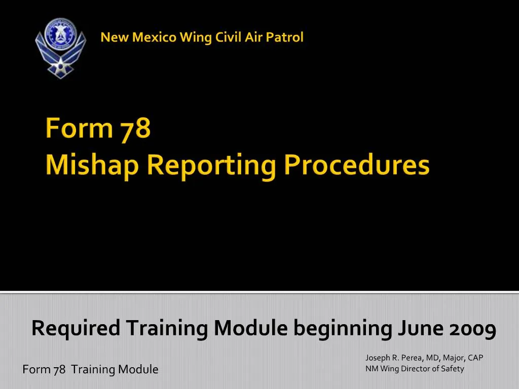 PPT - Form 78 Mishap Reporting Procedures PowerPoint Presentation, free ...