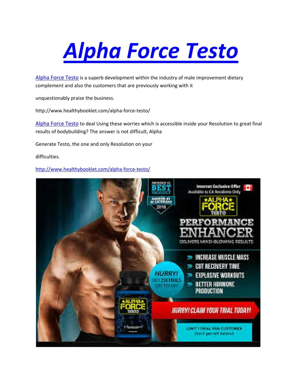 PPT - http://www.healthybooklet.com/alpha-force-testo/ PowerPoint ...