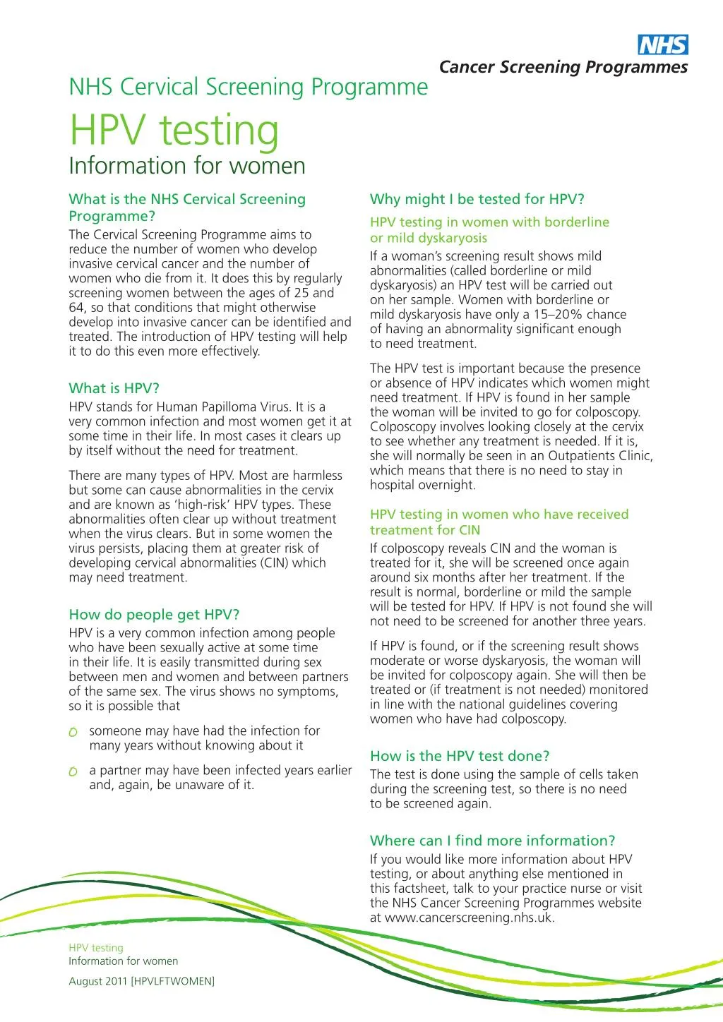 PPT - NHS Cervical Screening Programme HPV testing Information for ...