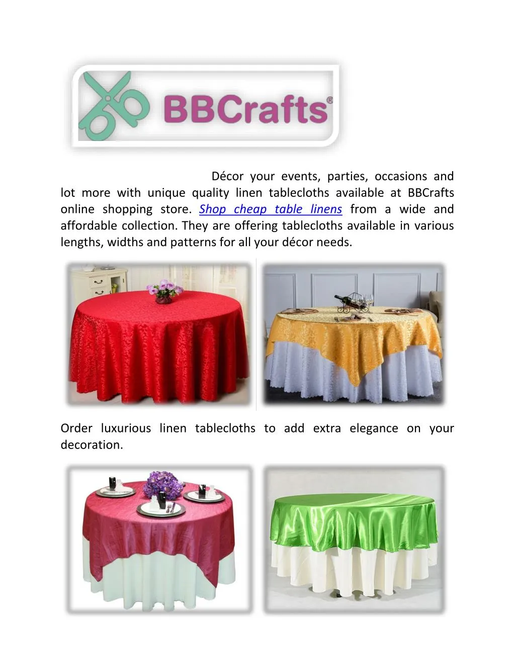 PPT - Collections of cheap table linen for decoration PowerPoint ...