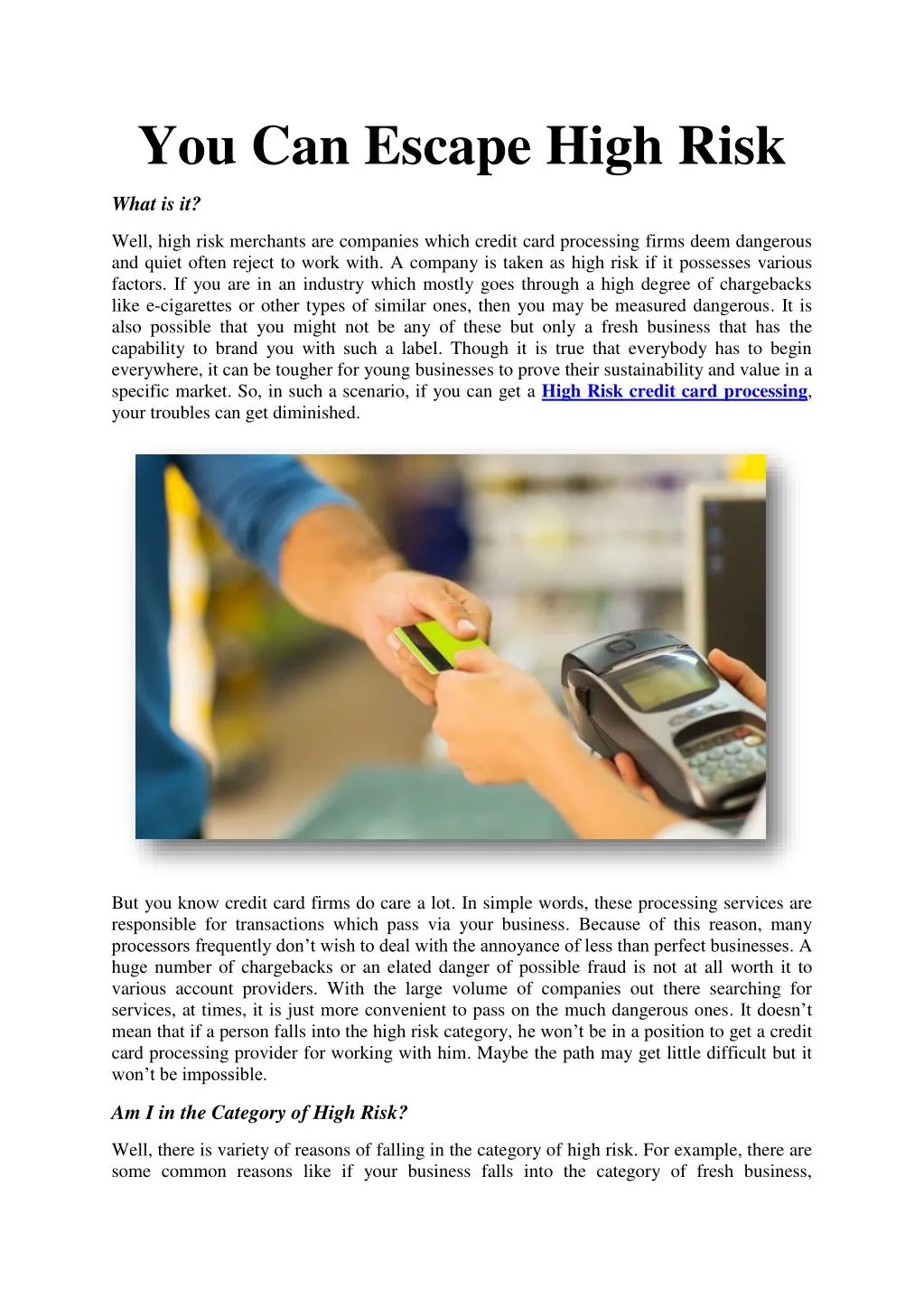 PPT - You Can Escape High Risk PowerPoint Presentation, free download ...