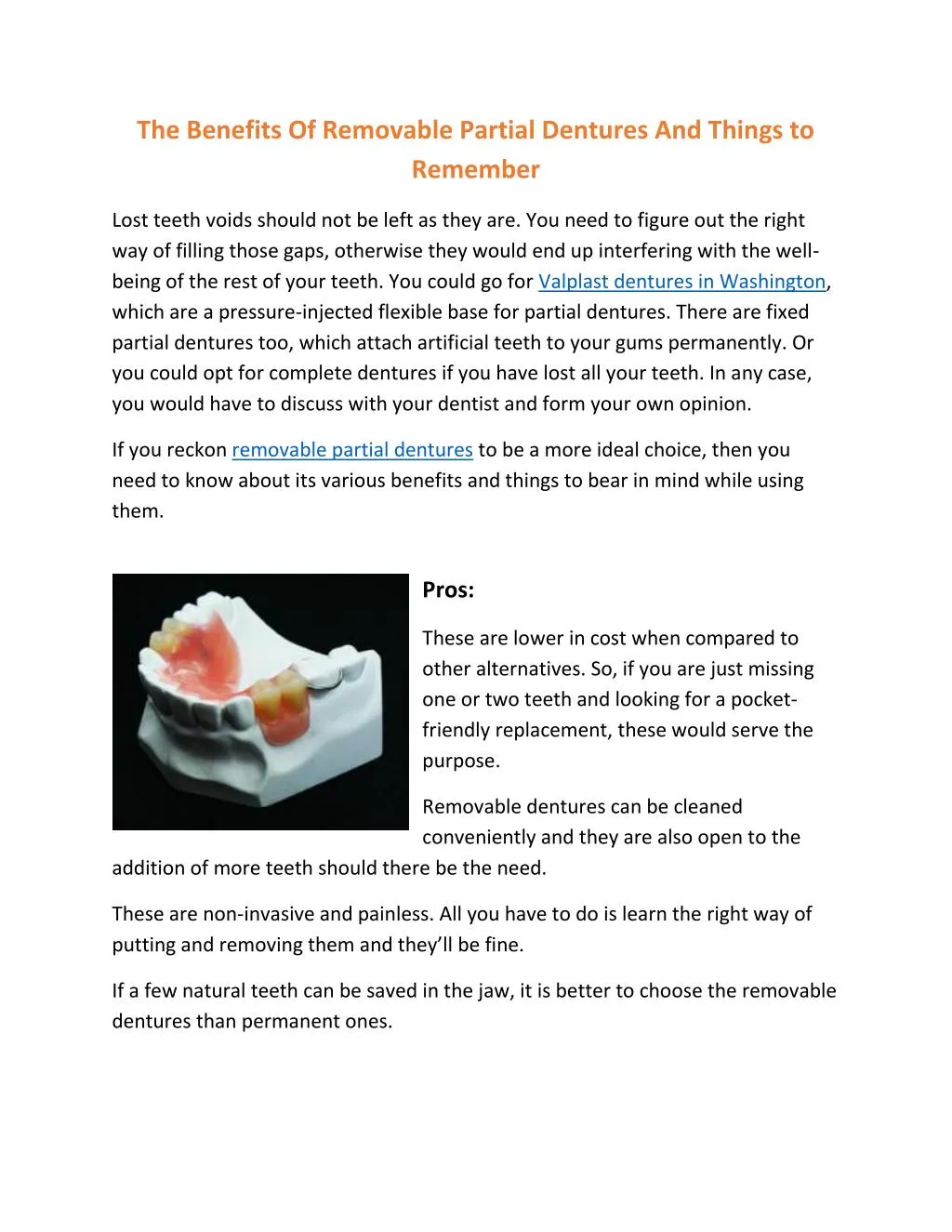 PPT - The Benefits Of Removable Partial Dentures And Things to Remember ...